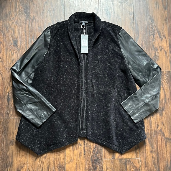 Eileen Fisher | Jackets & Coats | Eileen Fisher Black Speckled Angle ...